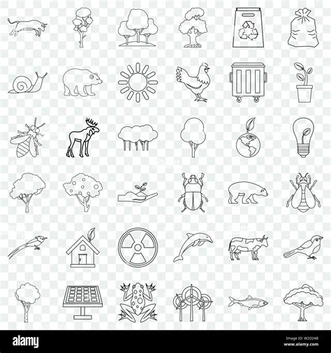 ecology icons set outline style stock vector image and art alamy