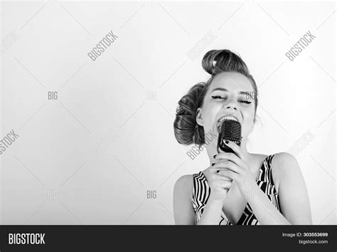 Girl Glasses Sing Image And Photo Free Trial Bigstock