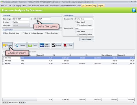 Purchase Analysis By Document Report Autocount Resource Center