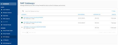 Viewing And Managing NAT Gateways Apiculus Technical Documentation