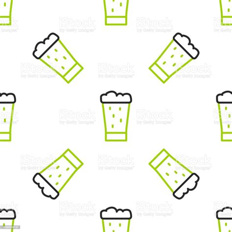 흰색 배경에 맥주 아이콘 고립 된 매끄러운 패턴의 라인 유리 벡터 0명에 대한 스톡 벡터 아트 및 기타 이미지 0명 Ale 가득 찬 Istock