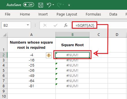 Square Root In Excel Easy Formulas
