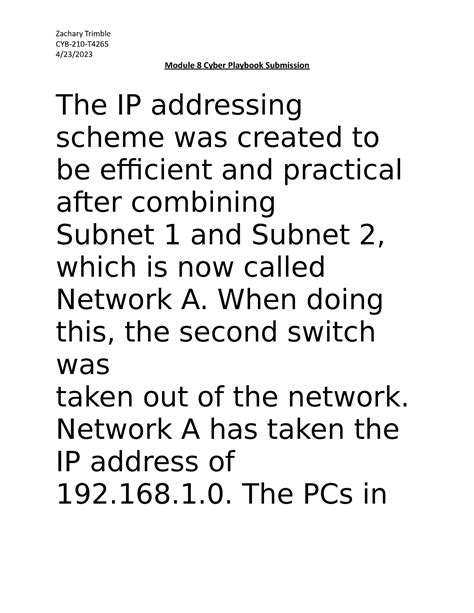 Cyber Playbook Submission When Doing This The Second Switch Was