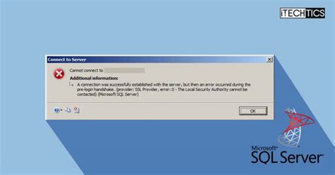 A Connection Was Successfully Established, But Then An Error Occurred During The Pre-login ...