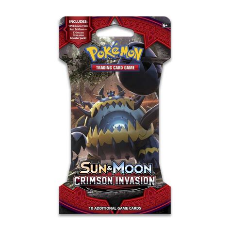 Pokémon Tcg Sun And Moon Crimson Invasion Sleeved Booster Pack 10 Cards