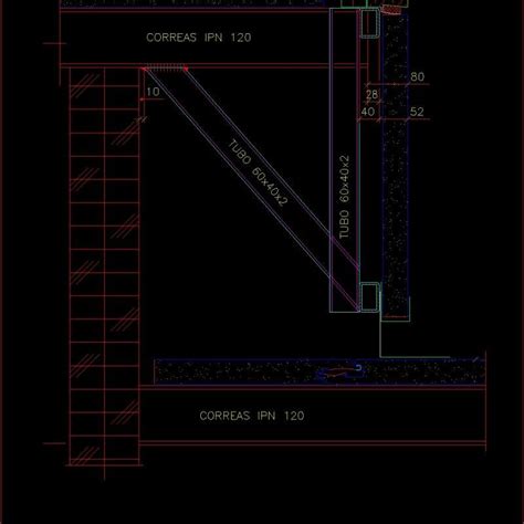 Roof Profiled Plates For Industrial Naves DWG Detail For AutoCAD