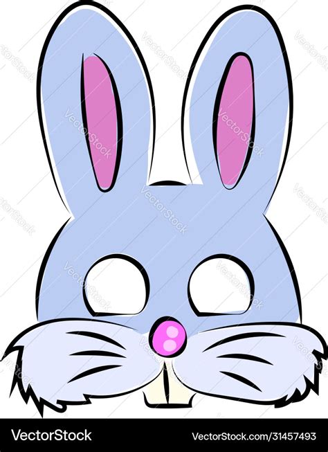 Rabbit Mask On White Background Royalty Free Vector Image
