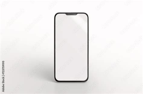 白い背景に空白の画面を持つスマートフォン。スマートフォンのモックアップのクローズ アップは、白い背景で隔離。 Иллюстрация