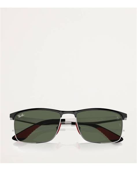 Ray Ban Metal Rb3726m Scuderia Ferrari Collection Sunglasses In Green