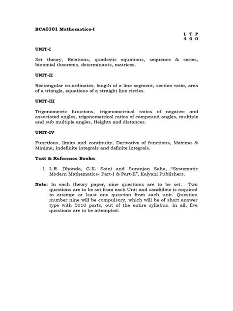 Syllabus Bca Pdf