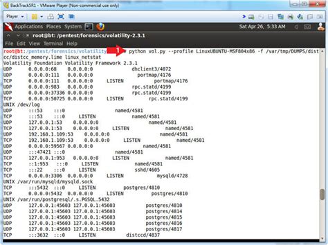 metasploitable forensics project lesson 1 conduct volatility analysis