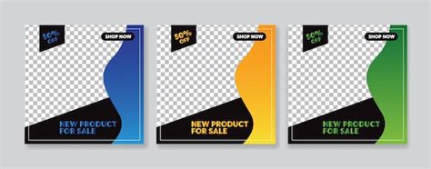 Conjunto de modelo de banner quadrado mínimo editável Vetor Premium