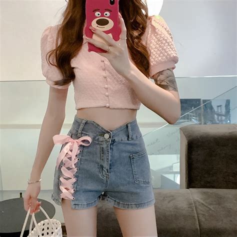 Tight High Waisted Denim Shorts