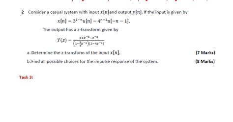 solved 2 consider a casual system with input x[n]and output