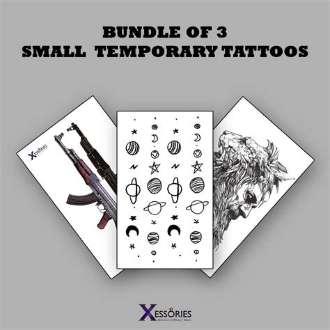 Bundle Of 3 Small Temporary Tattoos Rs100 Discount Xessories