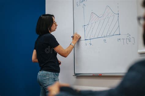 Student Presenting Graph Analysis On Classroom Whiteboard Stock Image Image Of Understanding