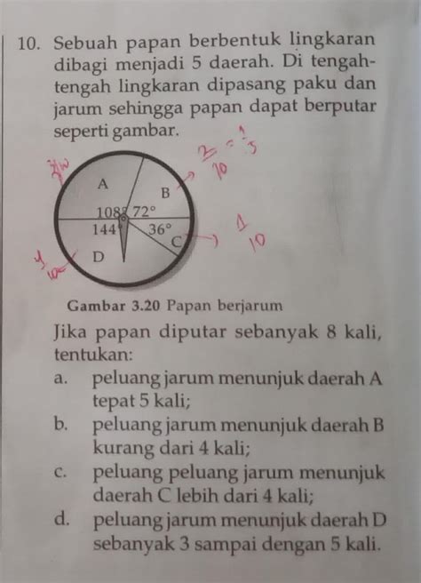 10 Sebuah papan berbentuk lingkaran dibagi | StudyX