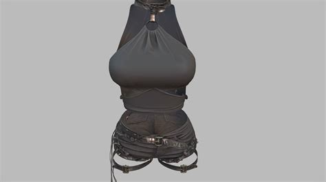 Female Ripped Shorts Collar Neck Top Outfit Buy Royalty Free 3d Model