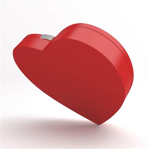 Premium Photo Heart Box Back Left Side Floating In White Background
