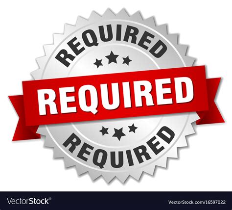 Required Round Isolated Silver Badge Royalty Free Vector