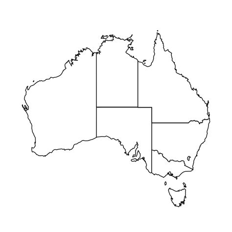 Outline Sketch Map Of Australia With States And Cities 25843891 Vector Art At Vecteezy