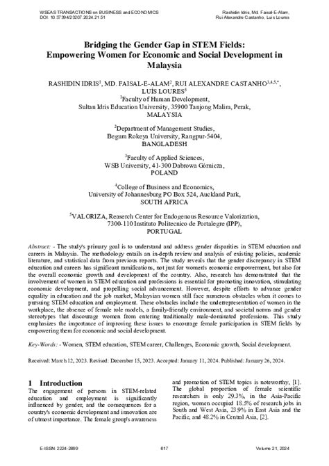 Pdf Bridging The Gender Gap In Stem Fields Empowering Women For