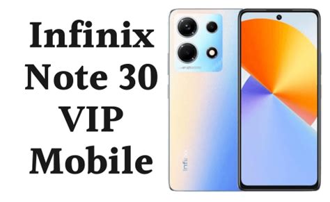 Infinix Note 30 VIP Price In Pakistan 2024 Specs