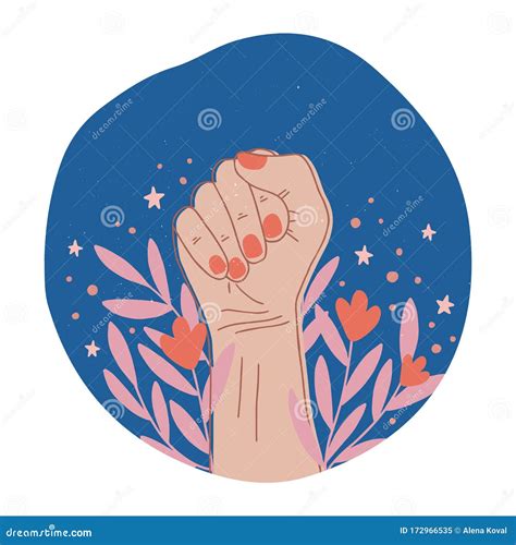 Feminism Concept Design Girl Power Symbol Stock Vector Illustration