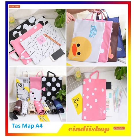 Jual Tas Map Sleting File Dokumen Zipper A4 Bahan Kain Nilon Oxford