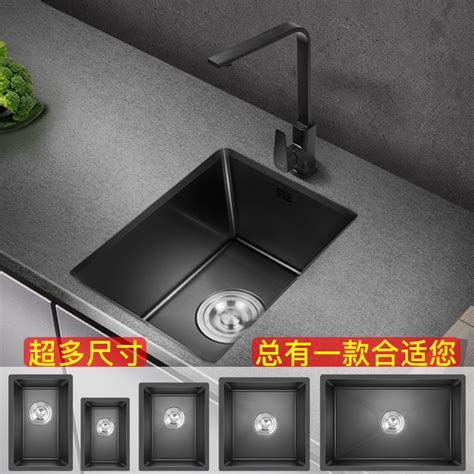 纳米厨房手工小水槽单槽304不锈钢洗菜盆台下迷你吧台水池洗碗槽 虎窝淘