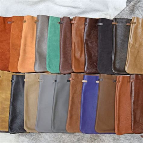 Leather Drawstring Pouch Etsy