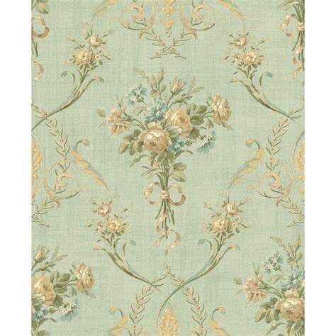 Seabrook Designs Gyles Floral Damask Unpasted Wallpaper Bed Bath