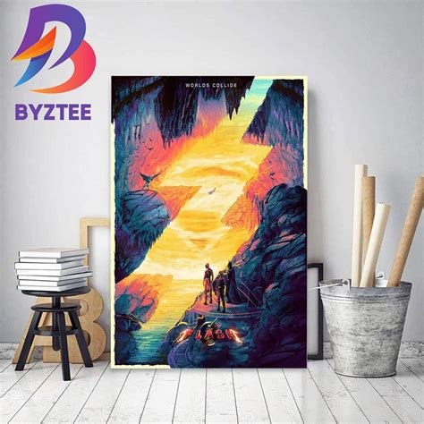 The Flash Worlds Collide Artwork Poster Home Decor Poster Canvas Byztee