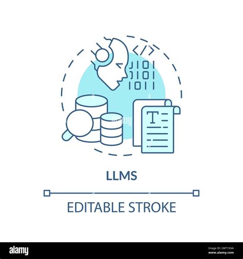 Llm Artificial Intelligence Soft Blue Concept Icon Stock Vector Image