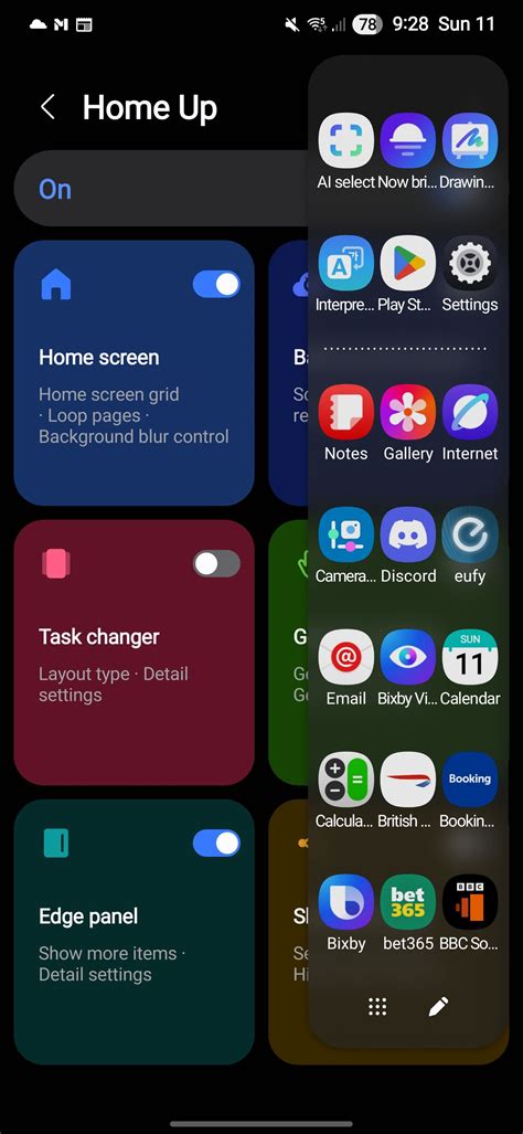 edge panel scrollable and 3 column layout not working in home up good