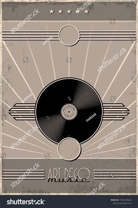 1920年代 1940年代の音楽コンサートポスターテンプレートビニールレコードアートデコ背景テクスチャーのあるフレームのベクター