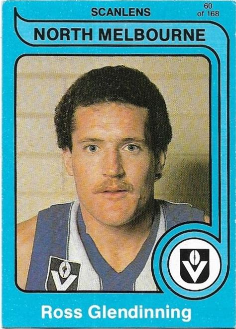 1980 Scanlens 60 Ross Glendinning North Melbourne Apt Collectables