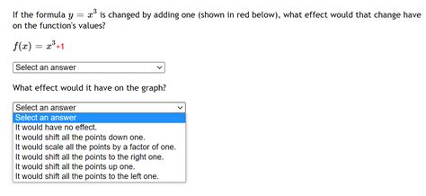 Solved If The Formula Y X3 Is Changed By Adding One Shown Chegg Com