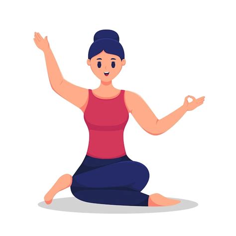 Premium Vector Woman Yoga Exercise Character Design Illustration