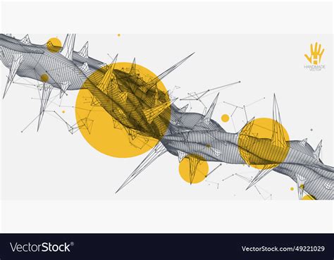 Wireframe Science Background With Plexus Effect Vector Image