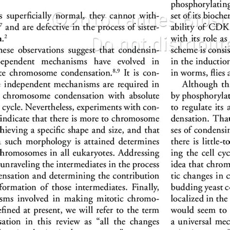 Condensin Complexes Schematic Representation Of The Components And