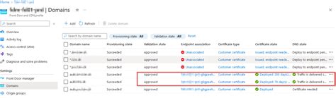 Azure Front Door With Custom Domain Validated But Provision Status Is
