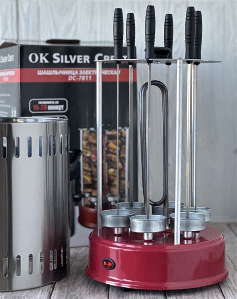 Электрошашлычница на 6 шампуров SilverCrest 1000W DC-7811 шашлычница ...