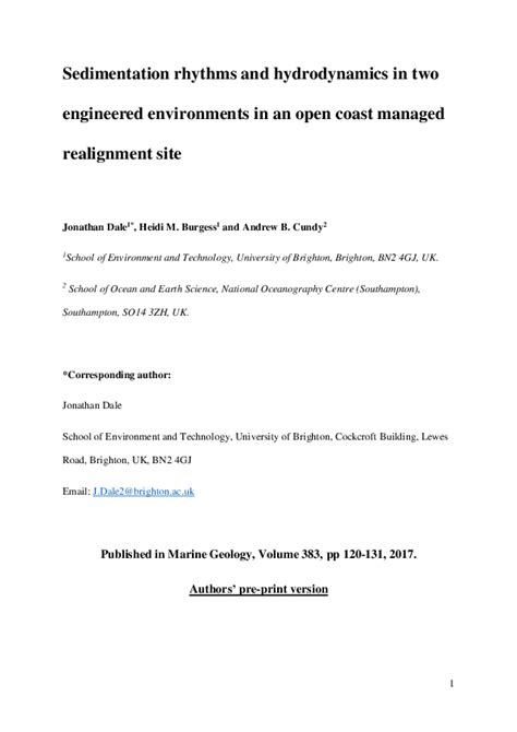 Pdf Sedimentation Rhythms And Hydrodynamics In Two Engineered Environments In An Open Coast