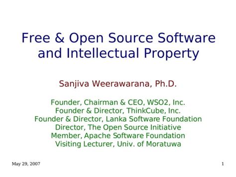 Free And Open Source Software And Intellectual Property Ppt