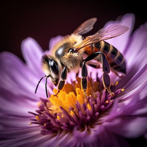 Premium Photo A Bee Pollinating A Flower