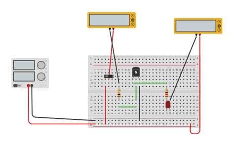 Circuit Design Rangkaian Transistor Sebagai Saklar Tinkercad