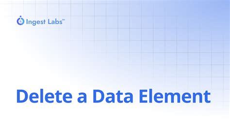 Delete A Data Element Ingets Labs Documentation