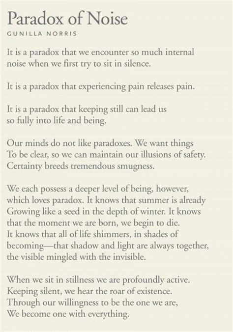 The Paradox Of Noise A Poem
