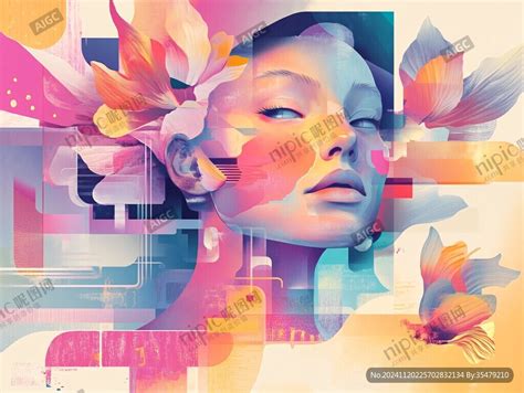 Ai创作图少女海报插画 数字美女插画 美容装修插画设计 独特个性创新插画插图 女性包装品插画 女性题材插画 美女插画海报 化妆品插画设计 化装品包装插画 梦幻人物创意插画 美丽蜕变抽象人物